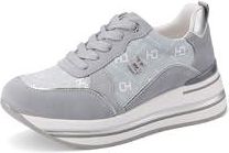 Queen Helena Chaussures de Sport en Vrai Cuir avec Compens&eacute;es Chaussures de Gymnastique D&eacute;contract&eacute;es Femme QH9012, bleu, 39 EU