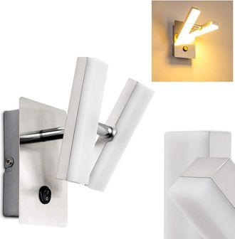 HOFSTEIN LED Wandlampe Sakami, Wandleuchte aus Metall in Chrom, Wandstrahler 2-flammig mit verstellbaren Leuchtenk&ouml;pfen, 2 x 2 Watt, 350 Lumen, 3000 Kelvin (wa