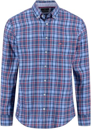 Fynch-Hatton Hemd aus Baumwolle mit kariertem Muster und Button-Down-Kragen Berry/L