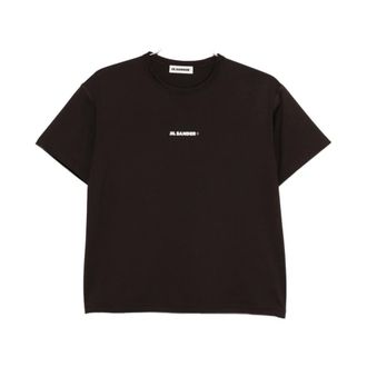 Jil Sander Femme, Tops, Noir, Taille: 38 FR T-shirt Marrone &eacute;l&eacute;gant pour femmes