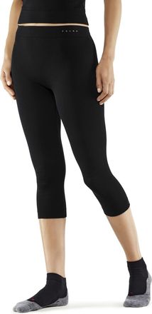Falke Damen Baselayer-Hose Wool-Tech Light 3/4 W Ti Wolle Funktionsmaterial schnelltrocknend 1 St&uuml;ck, Schwarz Black 3000, XS