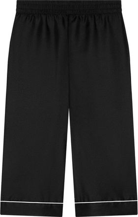 Dolce & Gabbana Wide-Leg Silk Trousers - Black