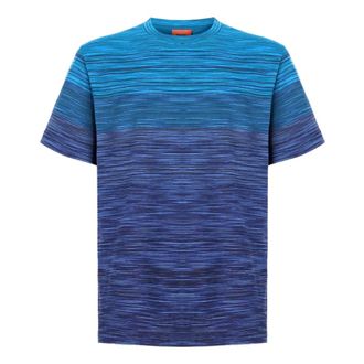 Missoni Homme, Tops, Bleu, Taille: S T-shirt en Coton Bleu
