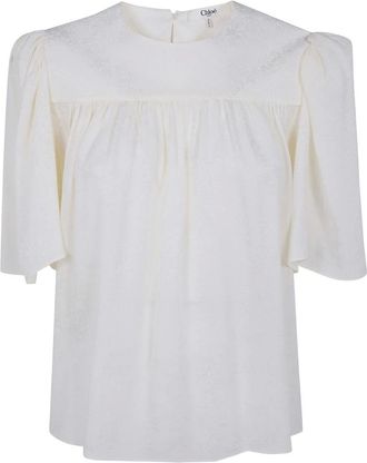 Chlo&eacute; Femme, Blouses et Chemises, Blanc, Taille: 36 FR Chemise Minimal