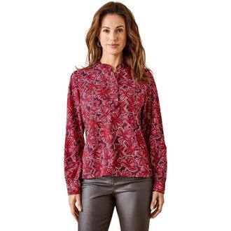 Daxon by - Chemisier en cr&ecirc;pe col volant&eacute;