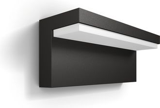 Philips Bustan Wandleuchten für den Außenbereich, 9 W, 4000 K Kaltweiß, wasserfest, anthrazit, IP44 wetterfest, Tageslichtweiß