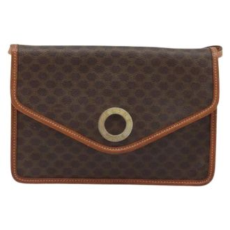 Celine Pre-owned Vintage sac port&eacute; &eacute;paule logo cercle macadam - Femme - Pre-owned - Brun - Taille: ONE Size