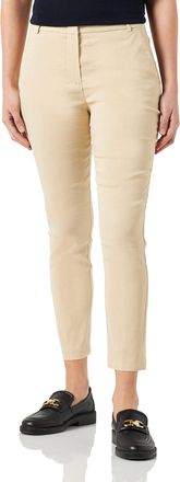Pinko Damen Bello Pantalone LINO Stretch Hose, C28_BEIGE MANDORLA Glass, 46