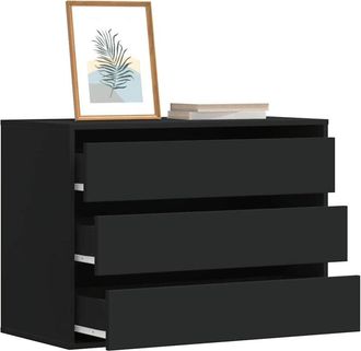 vidaXL vidaXL Commode dangle noir 80x41x58 cm bois dingénierie