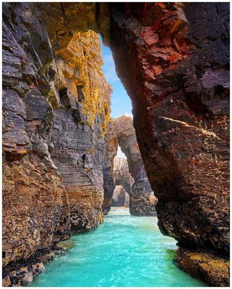 Wallario Poster - Tor zum Ozean in Premiumqualit&auml;t, Gr&ouml;&szlig;e: 40 x 50 cm