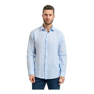 Bugatti Homme, Chemises, Bleu, Taille: 2XL Linen Shirt