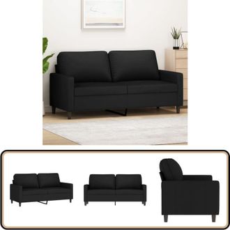 vidaXL 2-Sitzer-Sofa Schwarz 140 cm Samt - Samtsofa - Schwarzes Sofa - 2-Sitzer Sofa - Wohnzimmersofa - Modernes Sofa