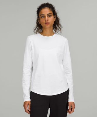 lululemon Love Langarmshirt f&uuml;r Frauen - Gr&ouml;&szlig;e 12 in White