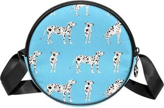 Generic Petit sac &agrave; bandouli&egrave;re rond pour femme, motif teckel, sac &agrave; bandouli&egrave;re avec fermeture &eacute;clair, bretelles r&eacute;glables, sac &agrave; main rond d&eacute;contract&eacute; pour 