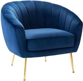 Vente-Unique Fauteuil Cabriolet en Velours PABLITO - Bleu Roi