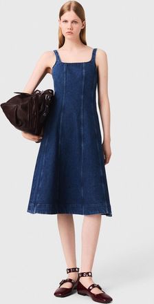 Maje Langes Kleid Aus Denim - Bleu Denim - Maje