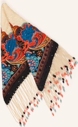Etro Etro Dreieckstuch Aus Seide Mit Pailletten beige