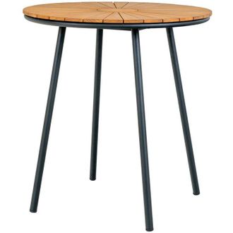 ebuy24 Cleveland Cafetisch &Oslash;70cm Garten Teak,schwarz