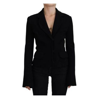 Dolce & Gabbana Femme, Vestes, Noir, Taille: 36 FR Long Sleeves Jacket