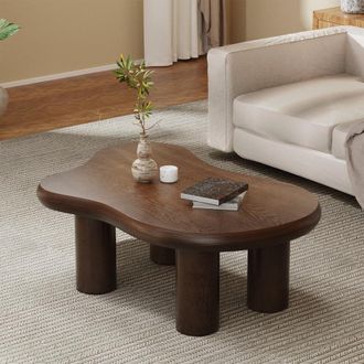 Generic Moderner Couchtisch Cloud f&uuml;rs Wohnzimmer, niedlicher, unregelm&auml;&szlig;ig geformter, niedriger Couchtisch aus Holz im Mid-Century-Stil mit 4 stabilen Beinen