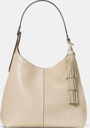 Kate Spade New York Kate Spade 454 Gro&szlig;e Schultertasche Aus Wildleder Mit Fransen f&uuml;r Frauen in Helles Sand | Wildleder