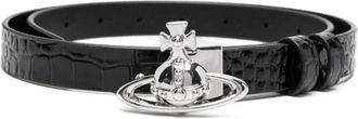 Vivienne Westwood Femme, Accessoires, Noir, Taille: S/M Logo-Buckle Leather Belt