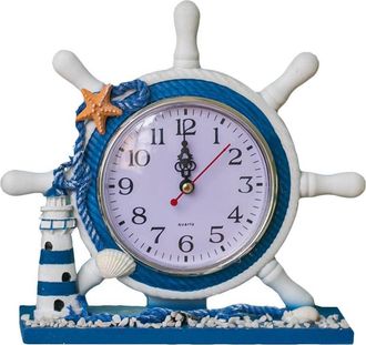 Cabilock 1Stk nautische Tischuhr Wohnzimmerdekor nautische schleichende Uhr Leise Bürodekoration Vintage-Dekor Haushaltsuhr Uhr im maritimen Stil Segelboot sch