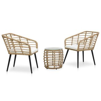 vidaXL Set Da Bistrot 3 Pz In Polyrattan Rovere - Vidaxl