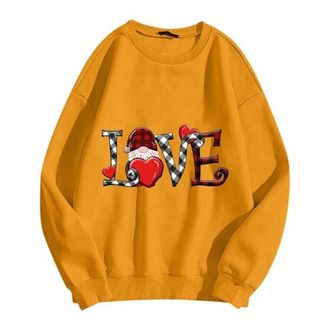 Generic 2026 Sweat-shirt &agrave; col rond pour homme et femme pour la Saint-Valentin, Orange, XL