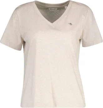 GANT T-Shirt REG SHIELD KA V-NECK T-SHIRT mit einer kleinen Logostickerei auf der Brust