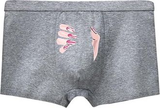 Generico Boxer pour homme avec motif amusant. Sous-vêtement en coton léger et respirant. Short confortable et doux, coupe régulière, avec imprimé amusant, gris