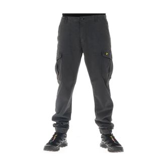 Lyle & Scott Homme, Pantalons, Gris, Taille: W33 Pantalon en m&eacute;lange de coton avec fermeture &eacute;clair et bouton, poches avant et arri&egrave;re