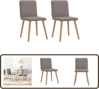vidaXL Esszimmerstühle 2 Stk. Taupe Stoff - Vidaxl