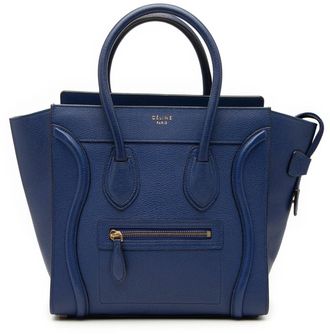 Celine Shopper - Micro Calfskin Luggage Tote - Gr. unisize - in Blau - f&uuml;r Damen