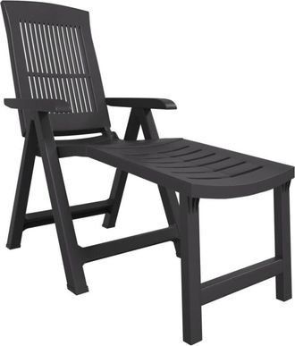 vidaXL Chaise longue anthracite plastique