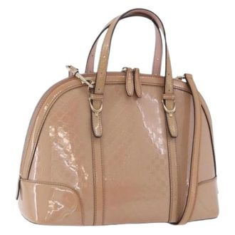 Gucci Sac &agrave; main vintage en cuir verni Micro GG Pre-owned - Femme - Pre-owned - Beige - Taille: ONE Size