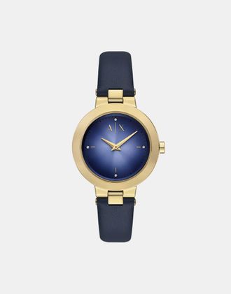 A|X Armani Exchange Jackie - Montre &agrave; quartz pour femme en acier inoxydable, 2 aiguilles - Bleu