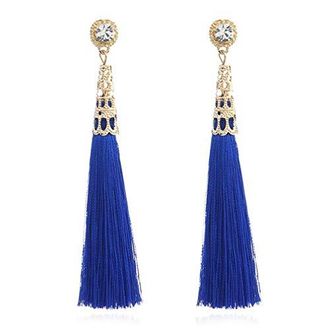 Generic Boucles doreilles &agrave; la Mode f&eacute;minine Bijoux Boucles doreilles Boh&egrave;me Longues Franges Dangle, Bleu Durable et utileDurabilit&eacute;
