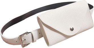 Valiclud Kleiner Gürteltasche Damen PU Beige Umschlag Handytasche mit Abnehmbarem Gürtel Handy Kleine Gegenstände Aufbewahrung Vielseitig als Geldbörse oder Hü