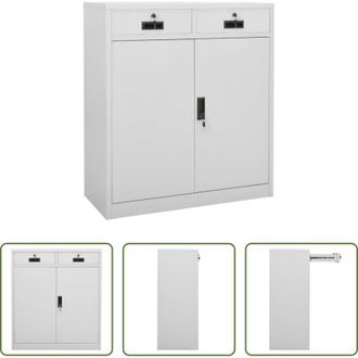 vidaXL vidaXL Schrank f&uuml;r Akten - B&uuml;roschrank Hellgrau 90x40x102 cm Stahl