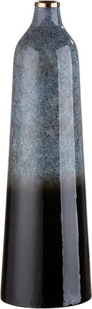 Gilde große Deko Vase XL konische Blumenvase aus Metall - Deko Wohnzimmer Geschenk für Frauen - Farben: Grau Schwarz Höhe 49 cm