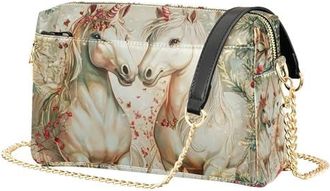 Mnsruu Sacs à bandoulière en cuir pour femme, motif licornes et baies