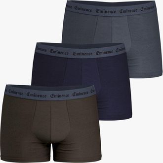 Eminence Lot de 3 boxers unis en coton m&eacute;lang&eacute;