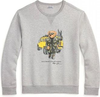 Ralph Lauren Homme, Sweatshirts et sweats &agrave; capuche, Gris, Taille: M Bear Crewneck SweaT-shirt