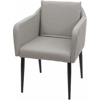 Hhg Esszimmerstuhl HHG 728, Küchenstuhl Lehnstuhl Stuhl Kunstleder taupe-grau