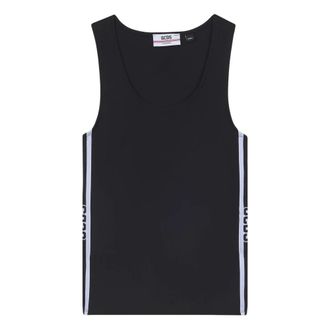 GCDS Logo-Stripe Tank Top - - Tops - Damen - Schwarzk - S