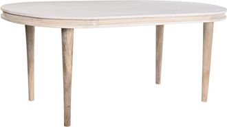 DKD Home Decor Esstisch DKD Home Decor Wei&szlig; Gold Messing Mango-Holz 180 x 90 x 76 cm