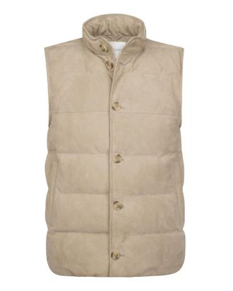 Profuomo Steppweste aus Ziegenveloursleder in