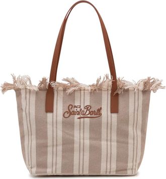 MC2 Saint Barth Femme, Sacs, Beige, Taille: ONE Size Sac Cabas Double Rayures V