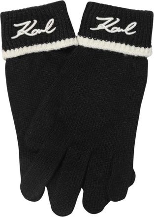 Karl Lagerfeld Femme, Accessoires, Noir, Taille: S Gants tricot&eacute;s avec d&eacute;tail logo